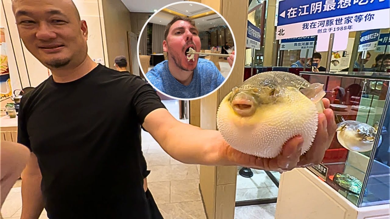 Eating The Poisonous Pufferfish ( FUGU ) In China - YouTube