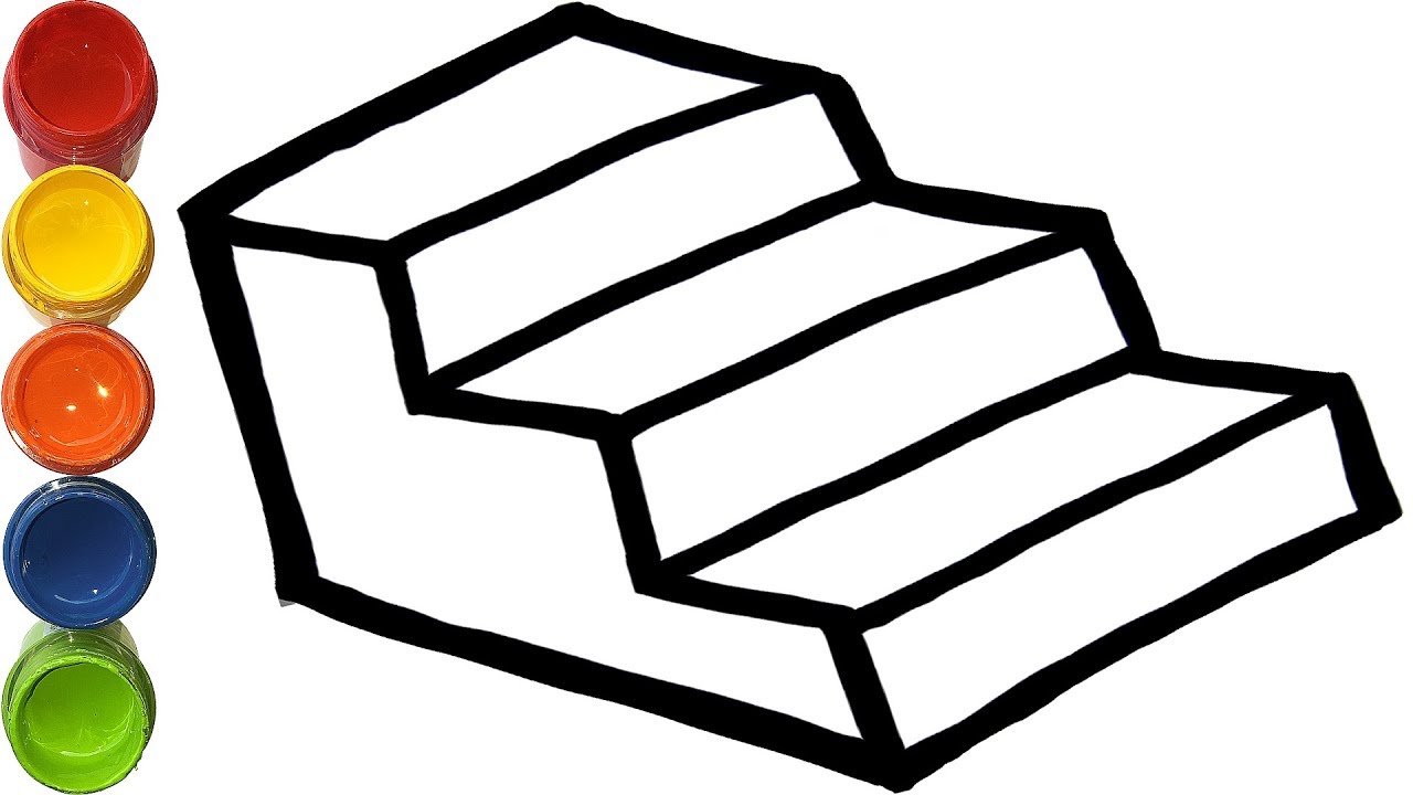 3-step Stair coloring and drawing Learn colors for Kids | Yuthika Kids ...