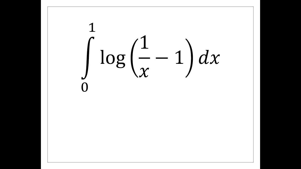 Integration Limit 0 To 1 Log 1 x 1 YouTube