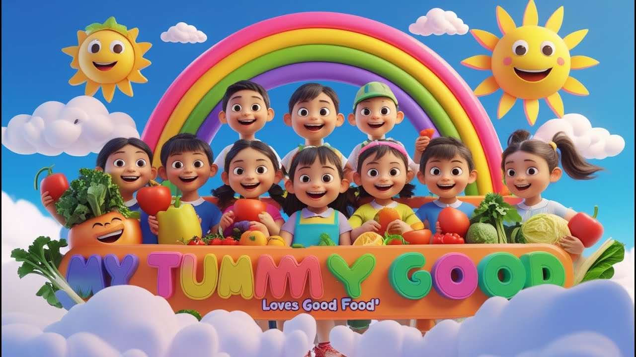 🍎🎵 My Tummy Loves Good Food! 🥦🎶| Fun & Healthy Eating Song for Kids 🍓😋 ...