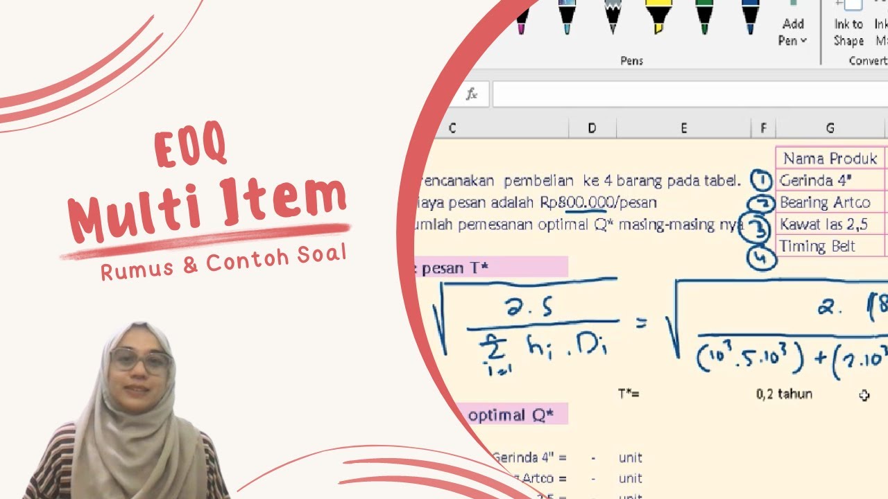 [Inventory | Persediaan] EOQ Multi Item / Multiple Product. Contoh soal ...