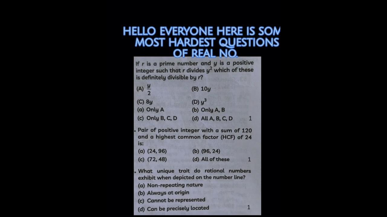 CLASS 10 CBSE MOST IMPORTANT QUESTIONS || CHAPTER REAL NUMBER|| SHOBHIT NIRWAN - YouTube