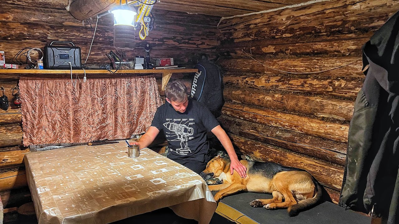 LIVE WITH MY DOG in a taiga LOG CABIN - I made a real GRILL OUT OF WOOD ...