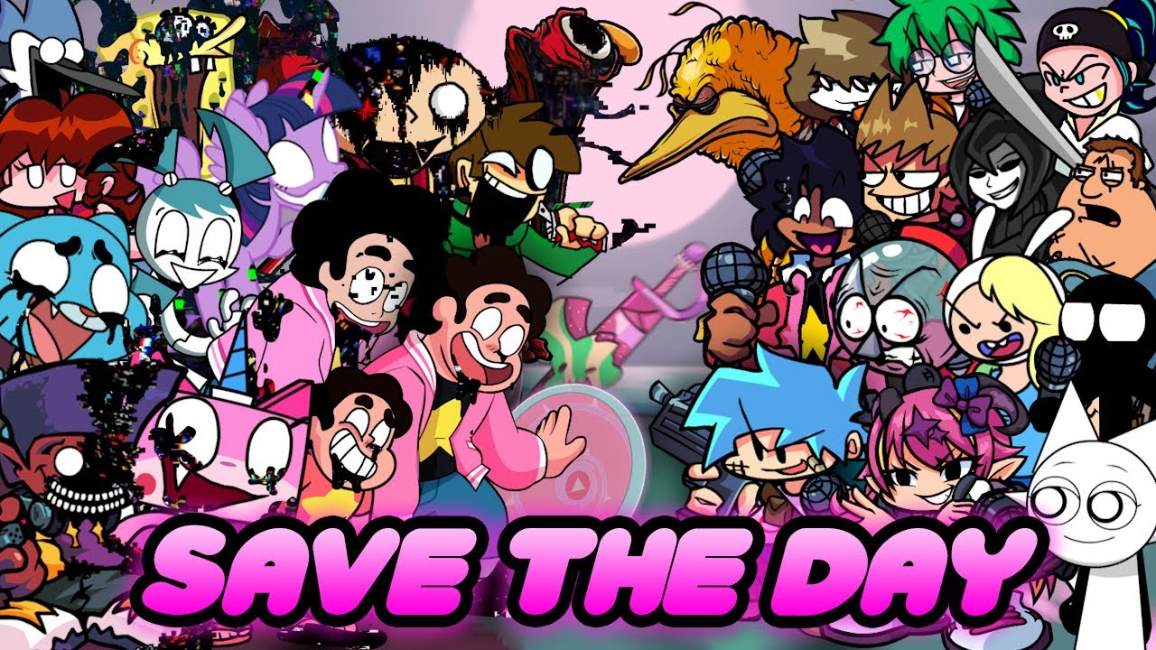 FNF Save The Day But Every Turn A Different Cover Is Used 🗣️📢🔥(FNF ...