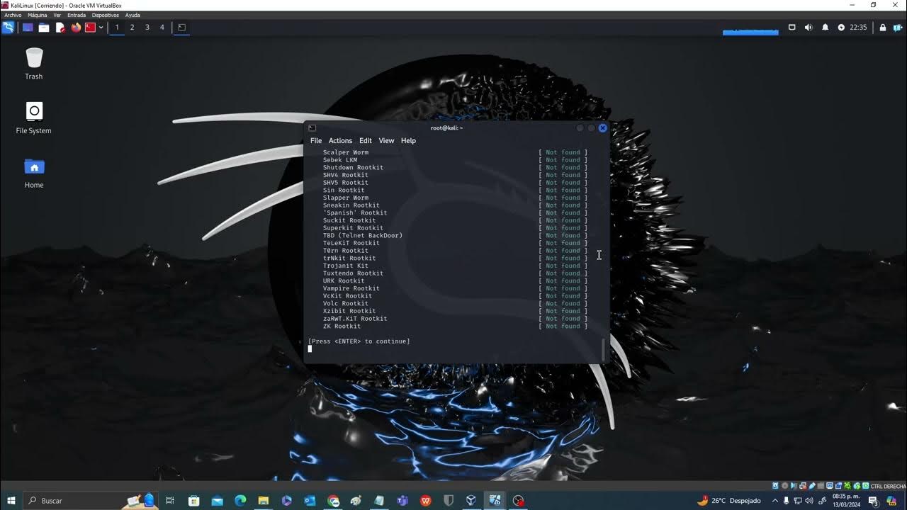 RKHUNTER Demostration | Rootkit Detector | Kali Linux | No audio - YouTube