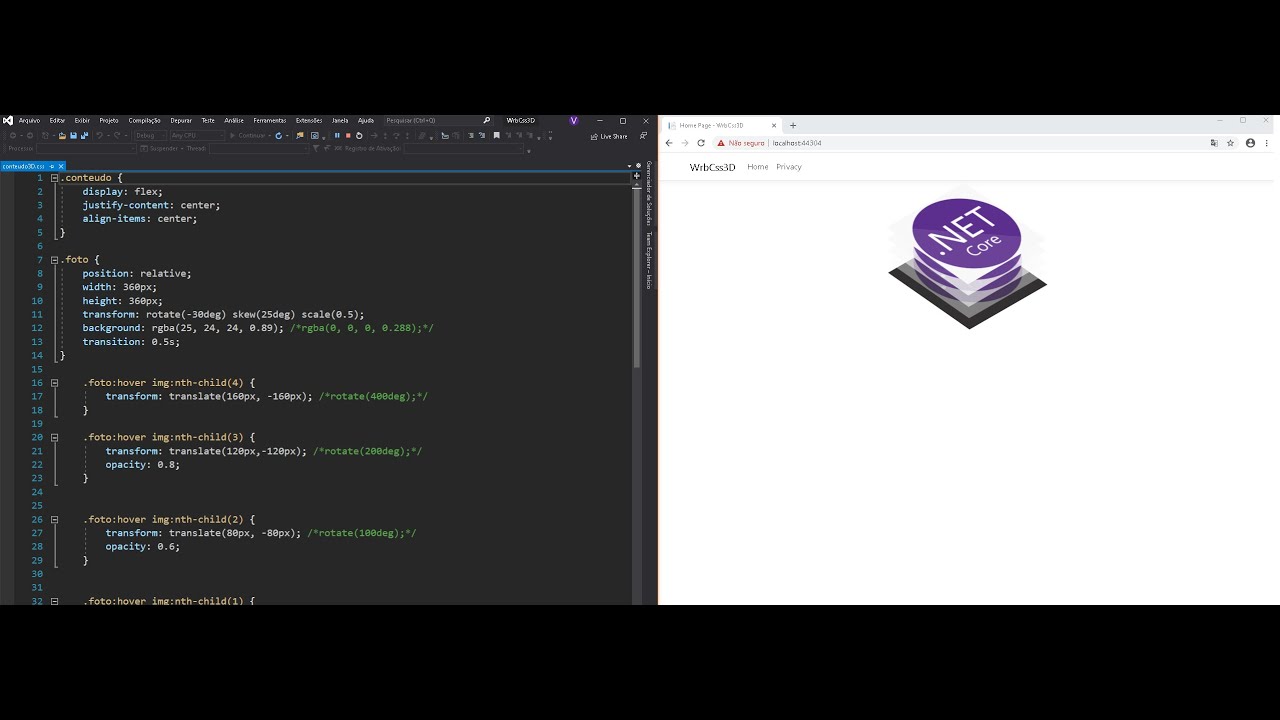 Efeito 3d Somente Com Html E Css Youtube