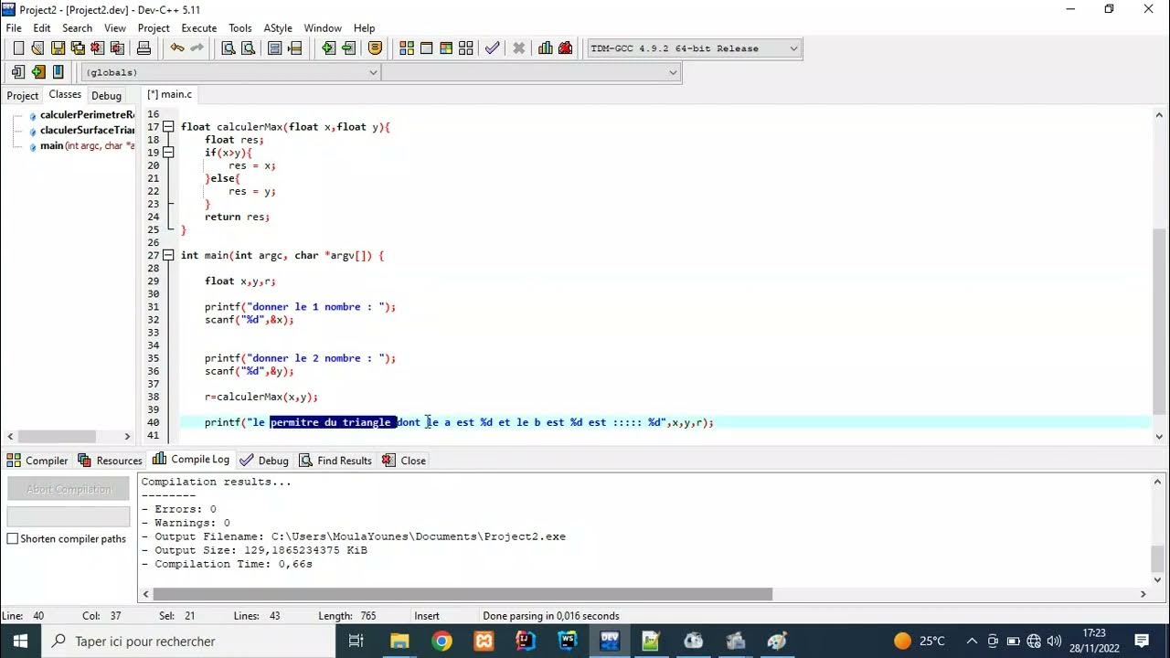 10 td 5 calculer max 2 nombre - YouTube
