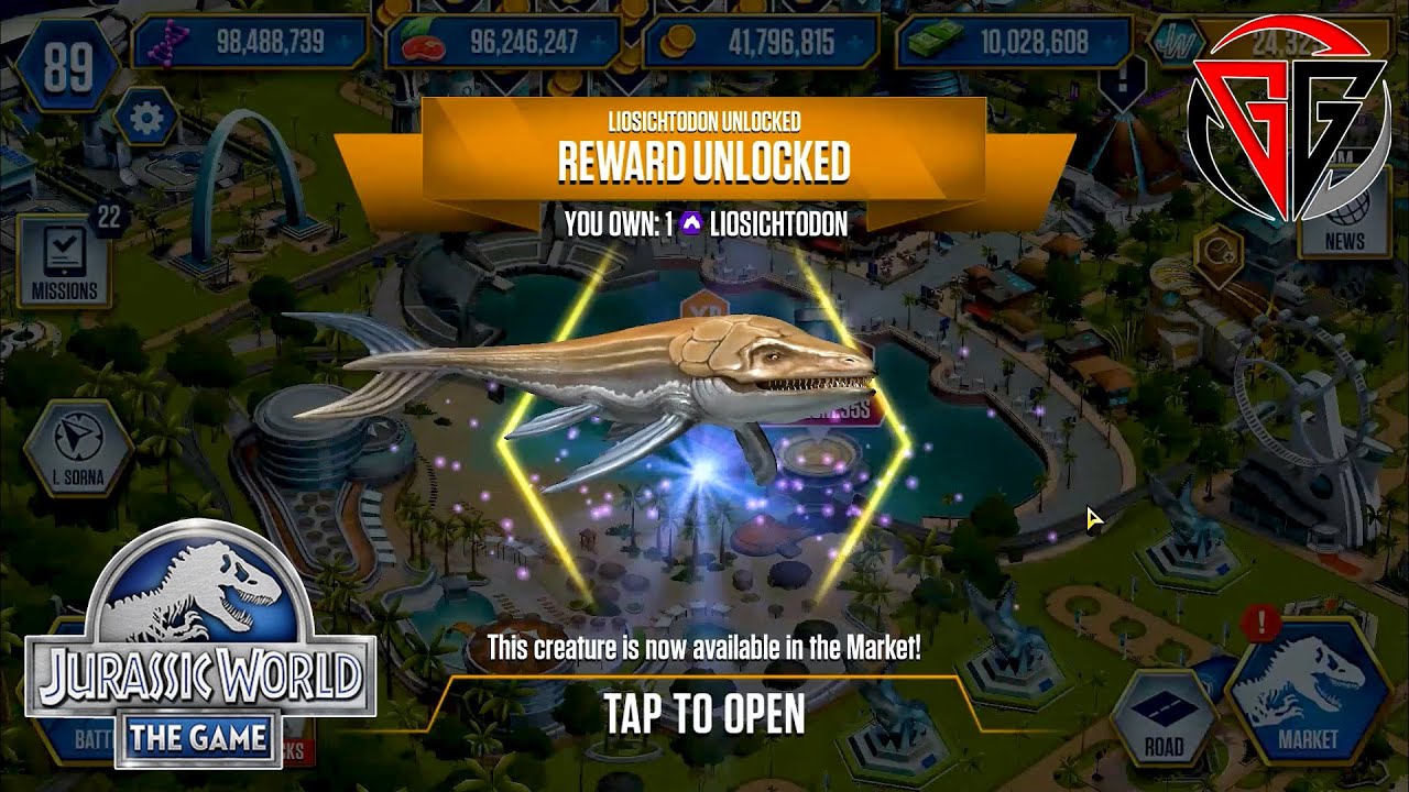 LIOSICHTODON UNLOCKED | Jurassic World The Game - YouTube