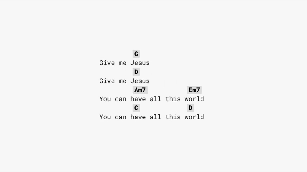 Give Me Jesus Guitar Chords