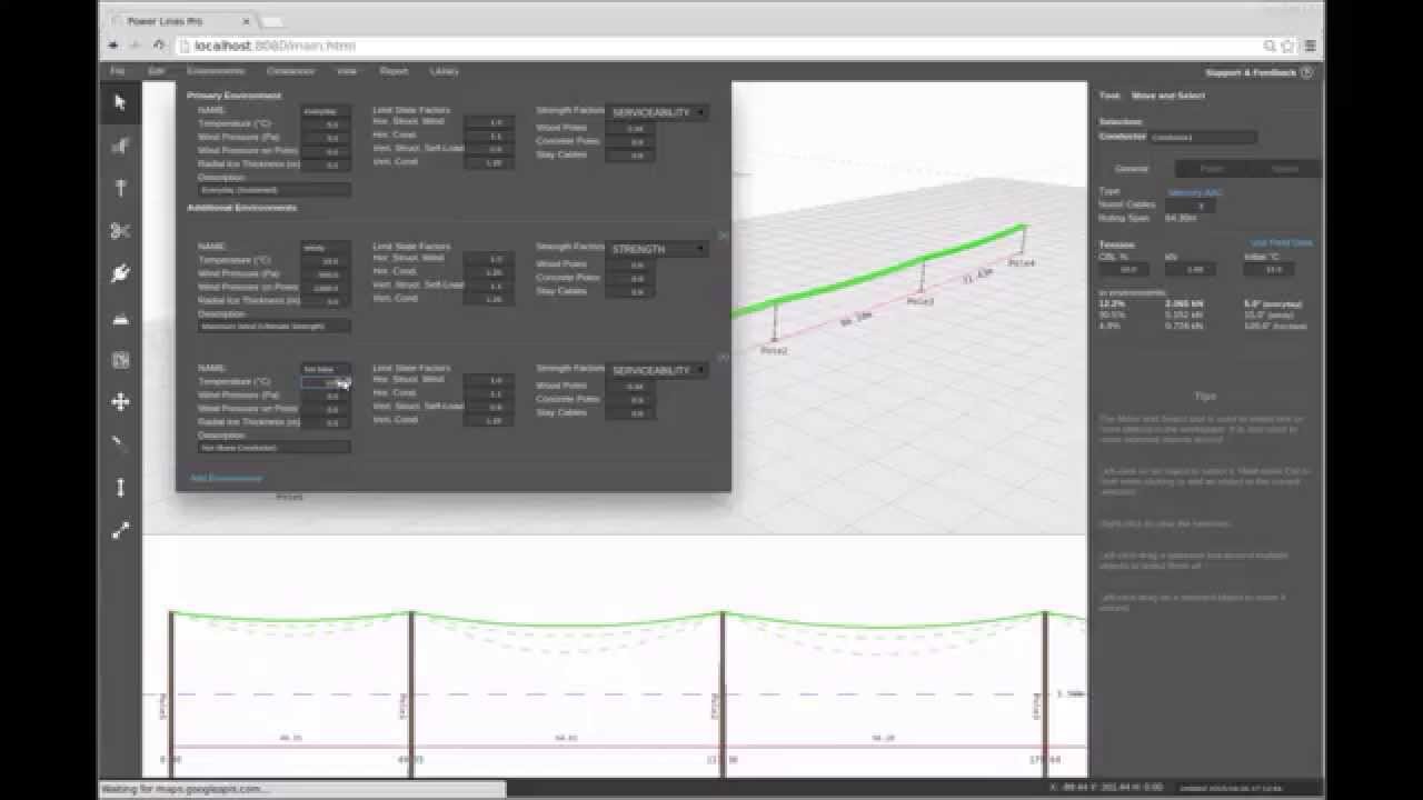 PowerLinesPro Conductor Environment labelling - YouTube