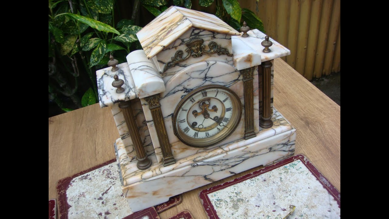 Antique Vintage Old German H A C Mantle Clock - YouTube