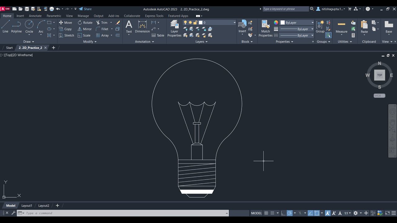 How to make Electric Bulb in AutoCAD? - YouTube