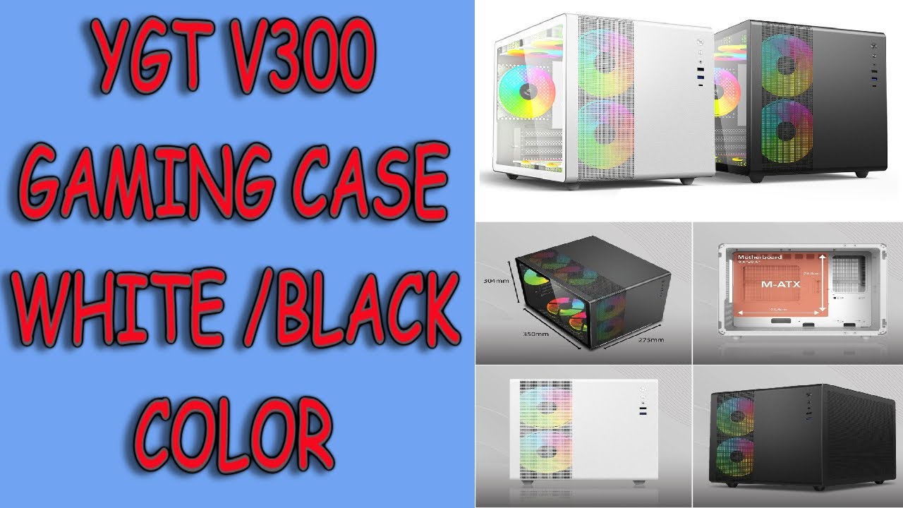 YGT V300 GAMING CASE WHITE / BLACK COLOR - YouTube