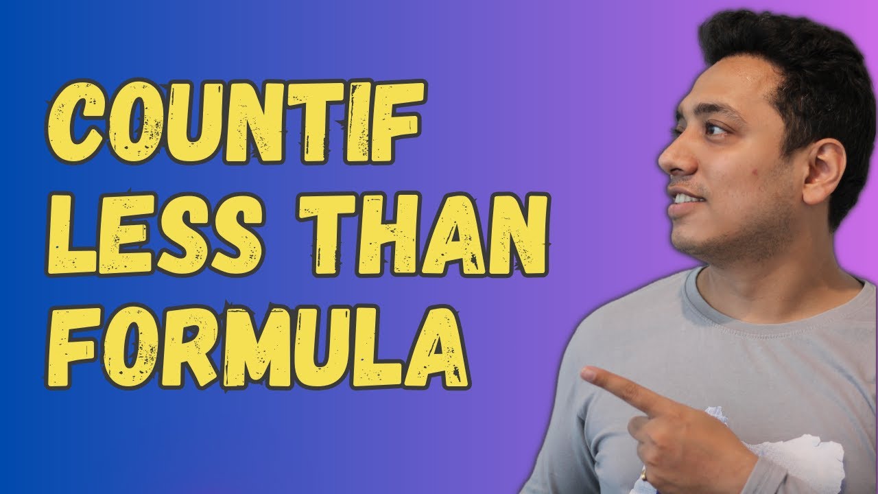 Countif Less Than Excel Formula YouTube Countif Less Than Excel Formula YouTube