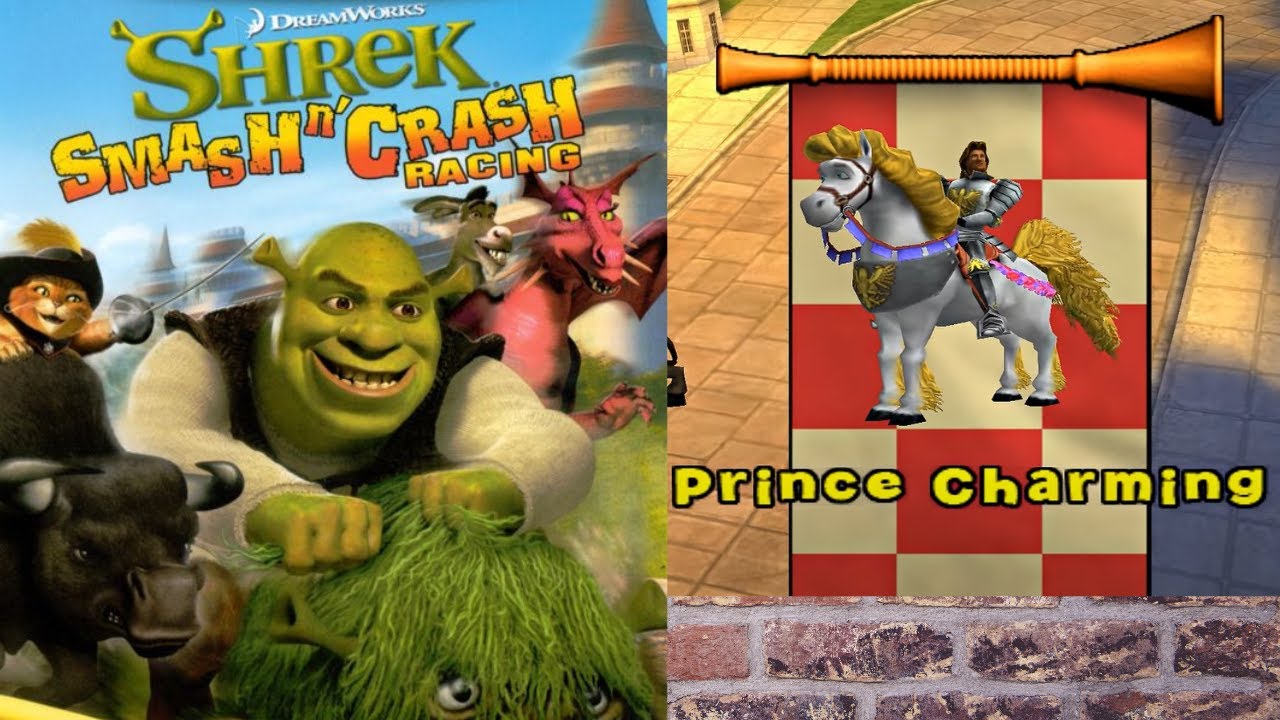 Shrek Smash N' Crash Racing PS2 Prince Charming Racing In Haunted Woods ...