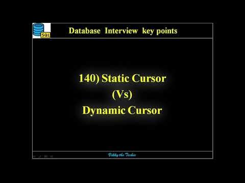 DB140. Static Cursor Vs Dynamic Cursor - YouTube