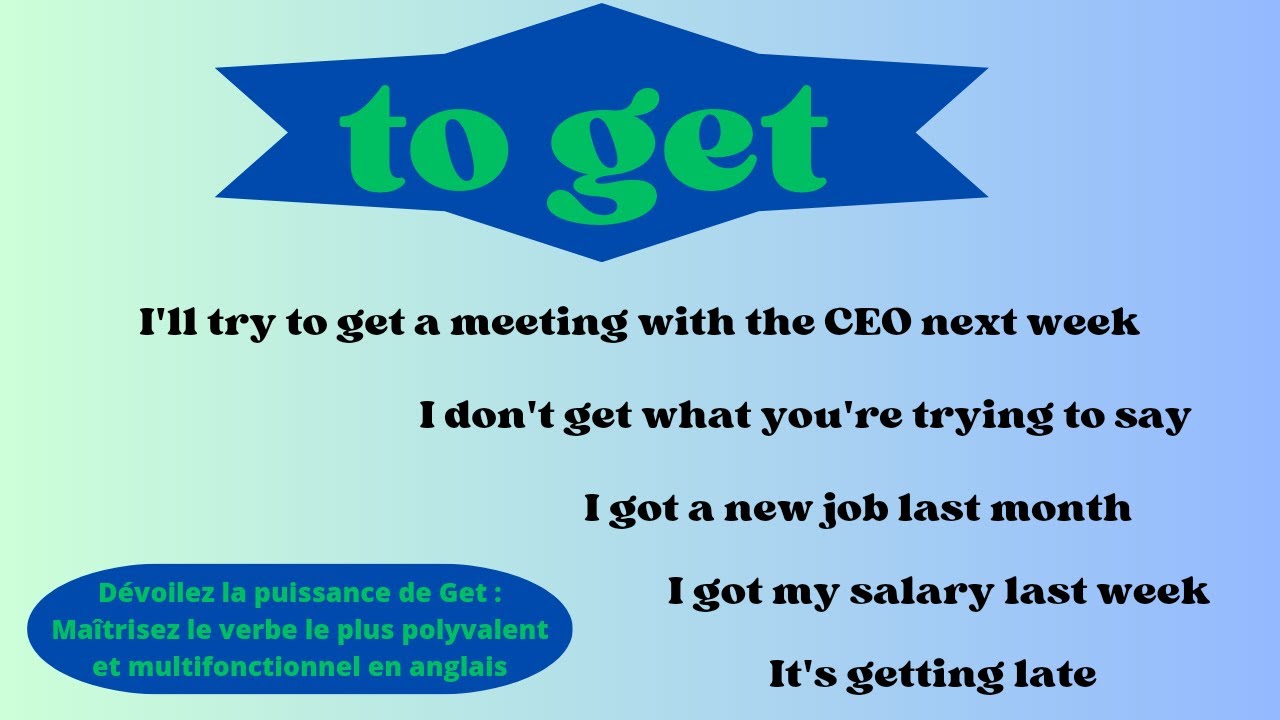 Dévoilez la puissance de Get : Maîtrisez le verbe le plus polyvalent et ...