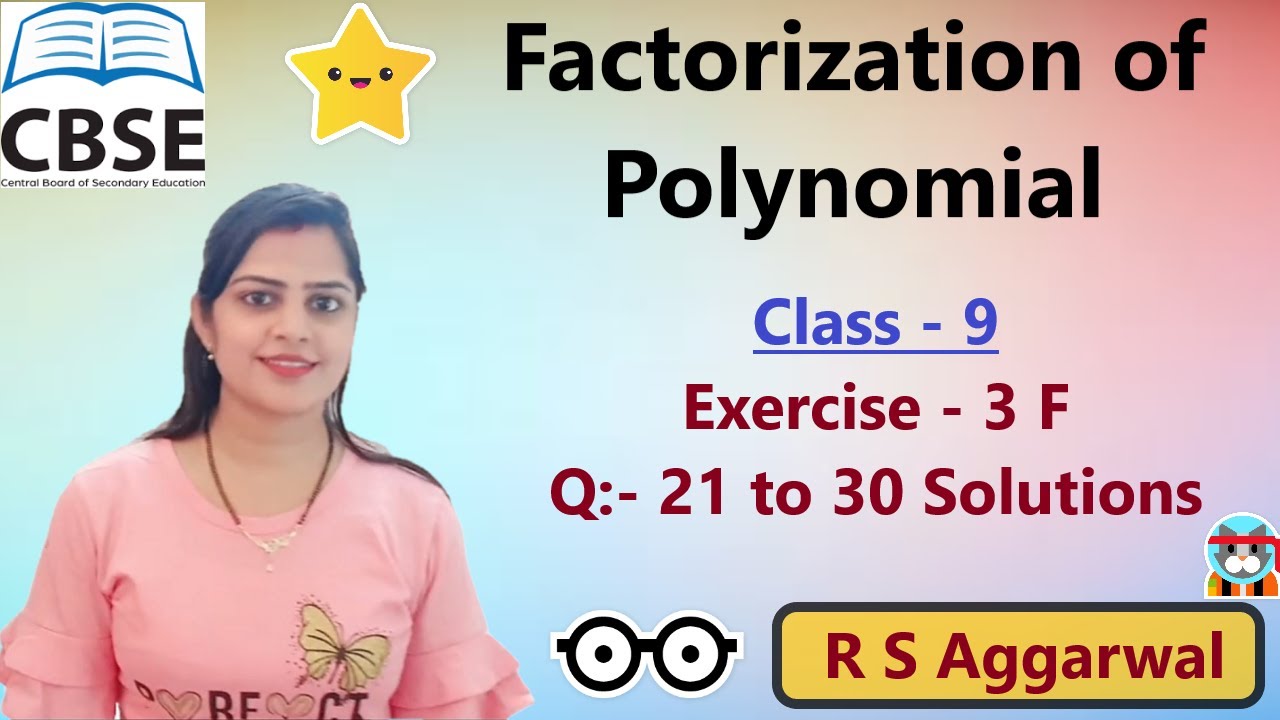 Factorisation of Polynomials || Class 9 Ex 3F Question 21 || R.S ...