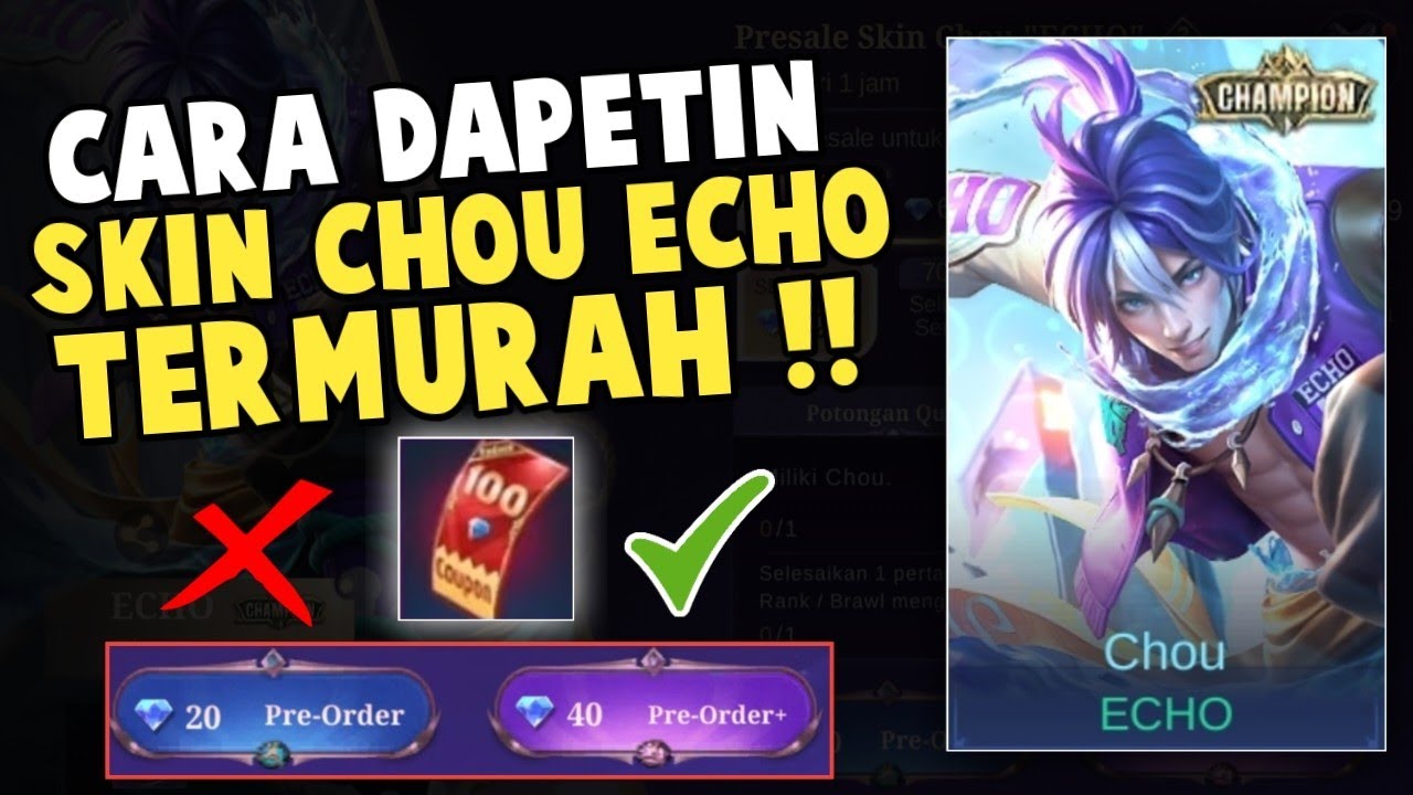 TIPS HEMAT DAPETIN SKIN CHOU ECHO PAKE VOUCHER 100DM & TRIK HARGA ...