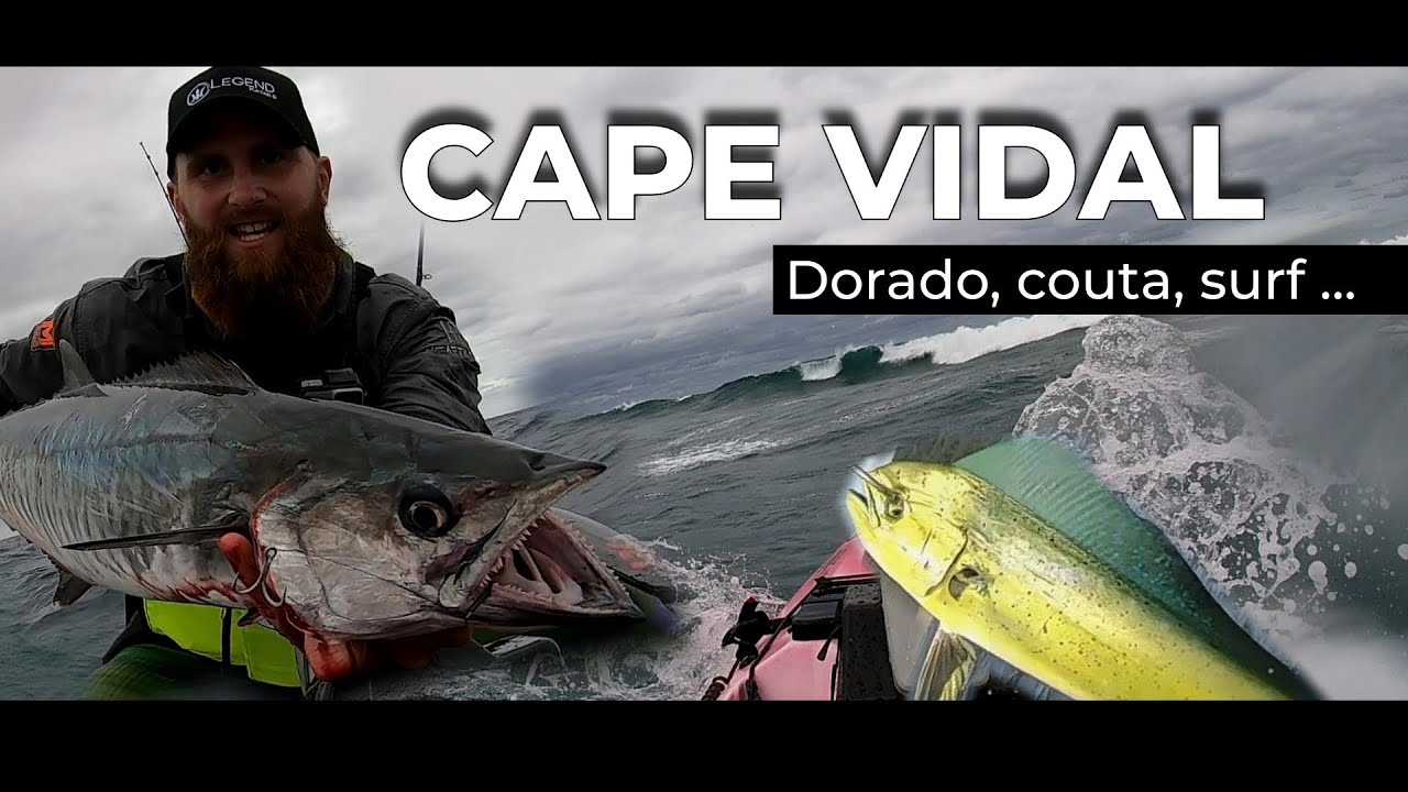 Cape VIdal 2021, dorado, couta action on my Trident fishing kayak ...