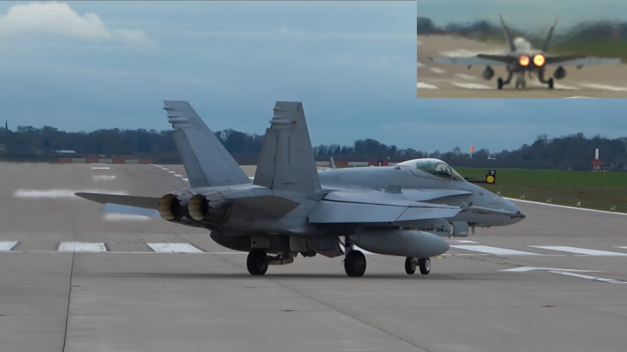WOW !! F-18 Hornet Afterburner Takeoff & Landing (Finnish Air Force ...