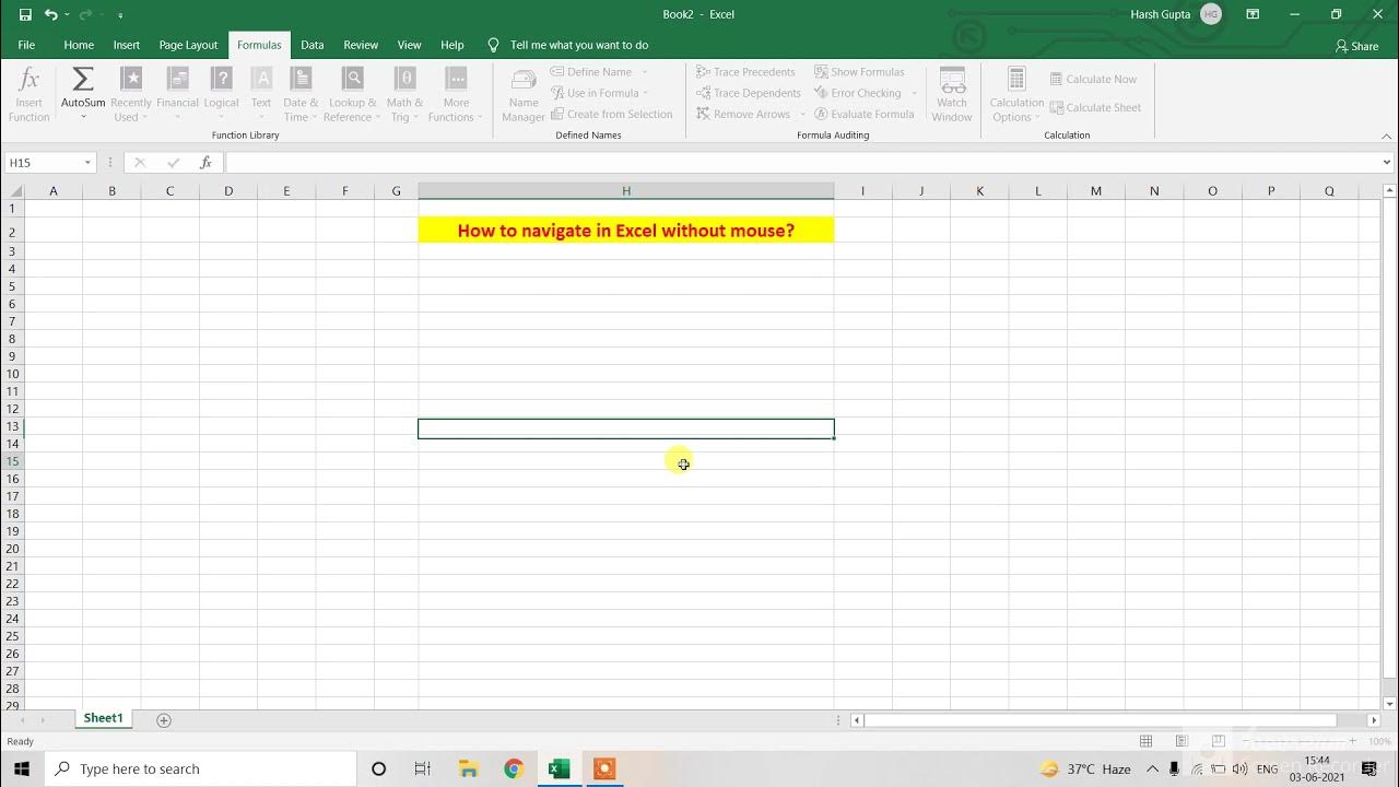 USE EXCEL WITHOUT MOUSE || BINA MOUSE K EXCEL KO USE KAISE KARE || EXCEL INTERVIEW SHORTCUT KEYS ...