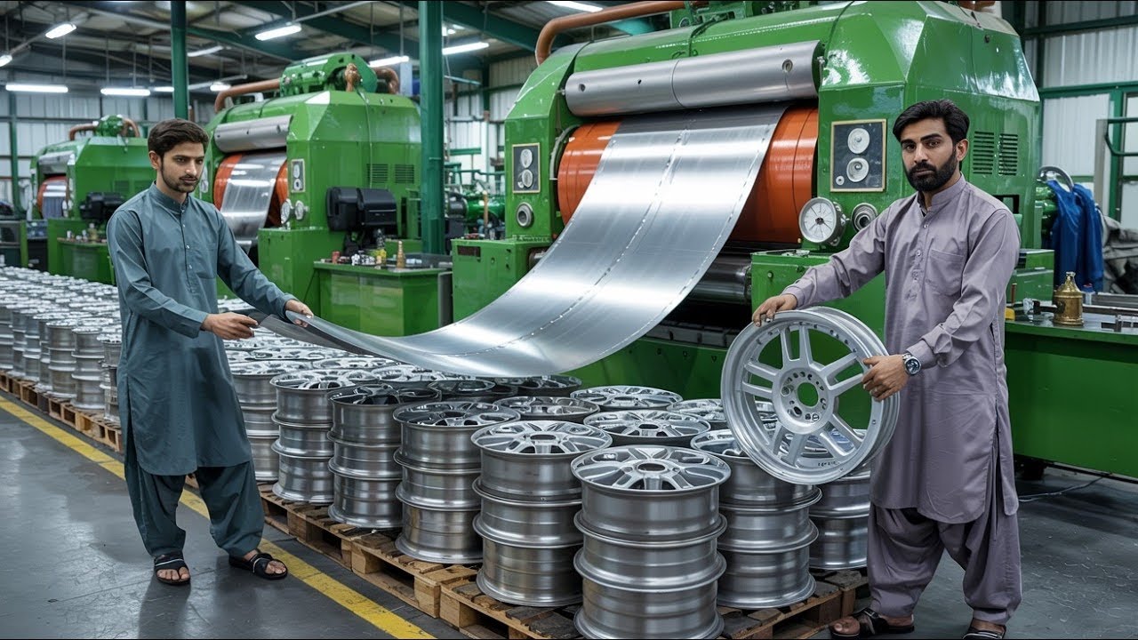 Incredible Process! How Metal Sheets Turn Into Motorcycle Wheel Rims ...