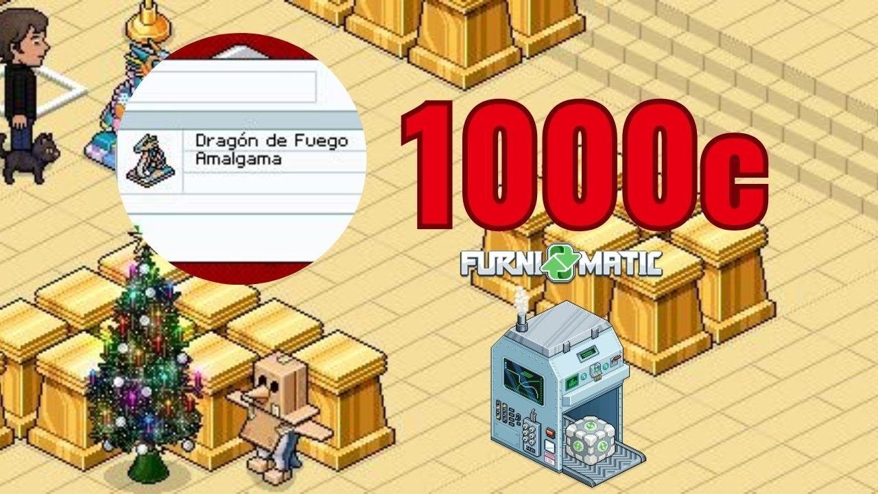 ¡INCREÍBLE! Dragón de FUEGO AMALGAMA conseguido en Furni Matic HABBO (1 ...