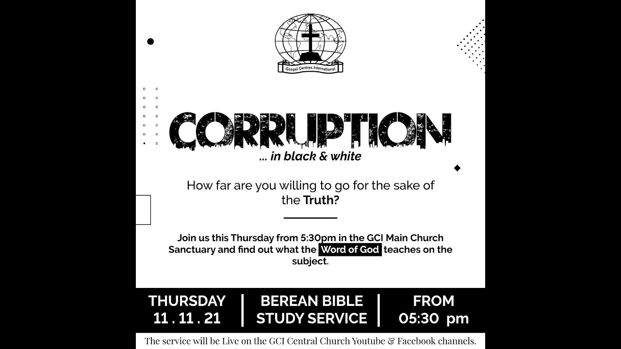 Biblical Teaching on Bribery and Corruption |Berean Bible Study LIVE ...