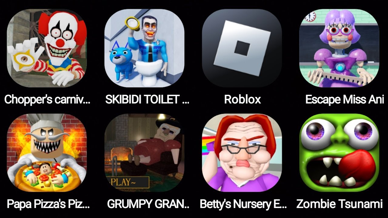 Chopper's Carnival,Skibidi Toilet Prison Run,Roblox,Papa Pizza's ...