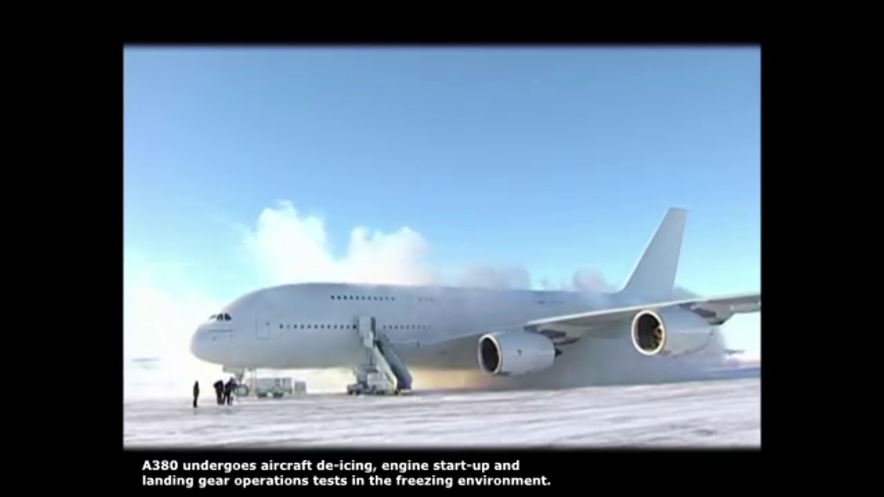 Airbus A380 First cold-weather testing in Canada - YouTube