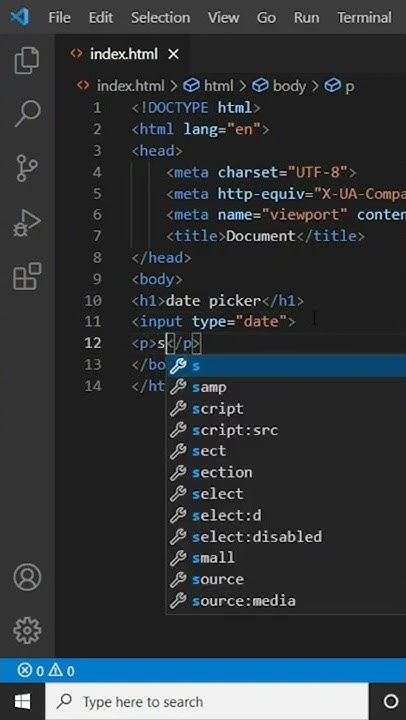 How To Create Date Picker In Webpage Using Simple Html Basic Html Tutorial Youtube