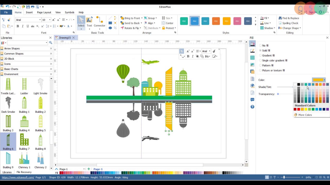 Hướng dẫn sử dụng Edraw Max pro 9.0 - Tập 17: Vẽ ảnh đối xứng ...