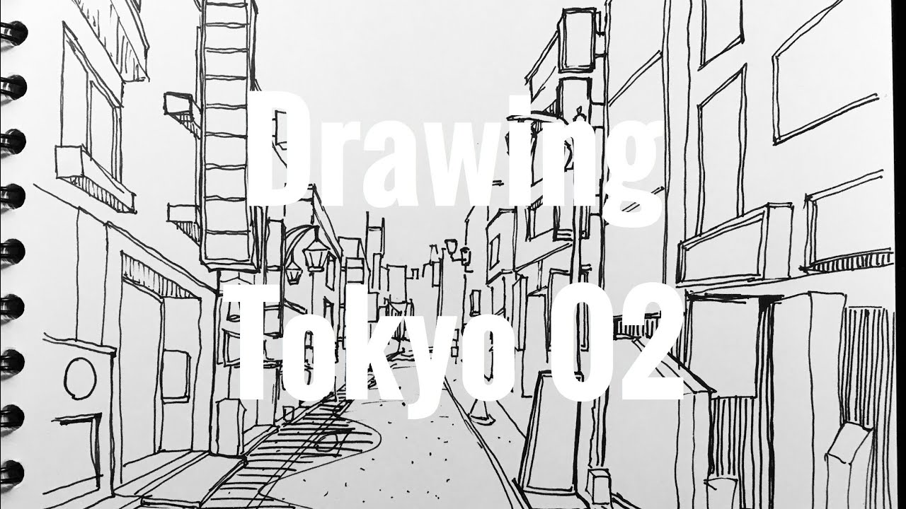 Perspective Drawing : Somewhere in Tokyo 02 : Doodle daily day 51 - YouTube