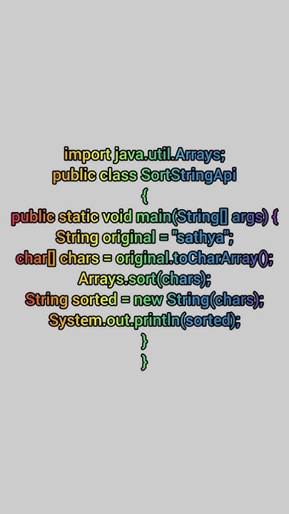 String Sorting program #interviewquestions #shorts - YouTube