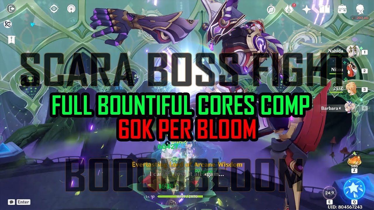 Nilou Nahida Barbara Traveller (Peak Bountiful cores Team comp Scara ...