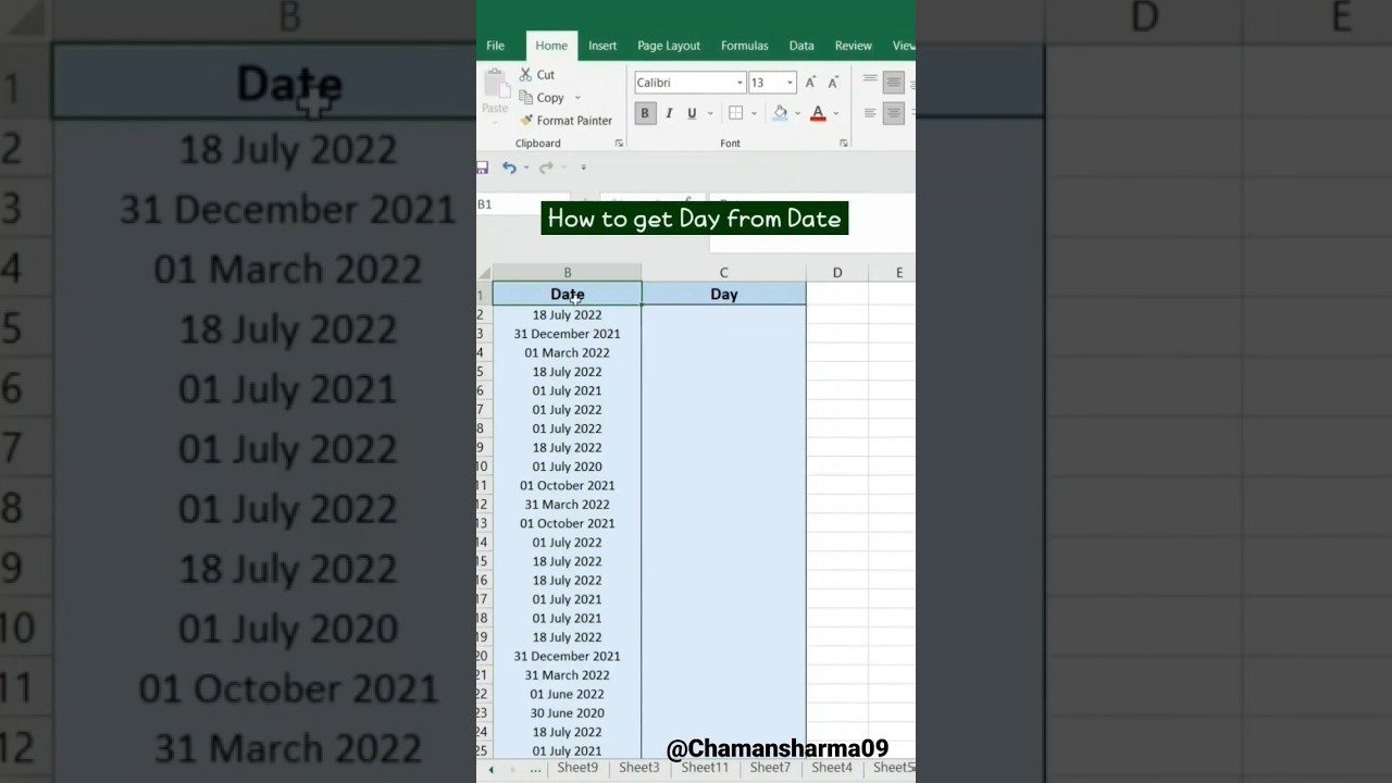 How To Find Day Of Any Date In Excel shorts exceltutorial YouTube How To Find Day Of Any Date In Excel shorts exceltutorial YouTube