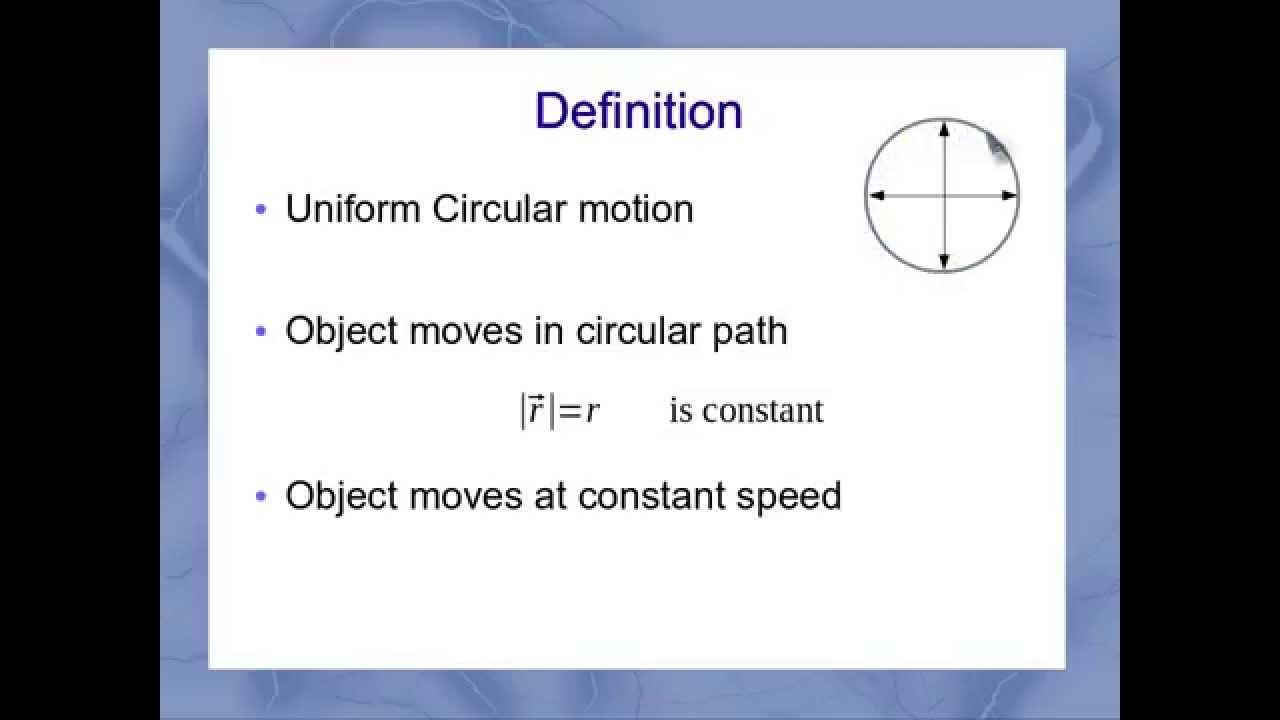 Uniform Circular Motion - YouTube