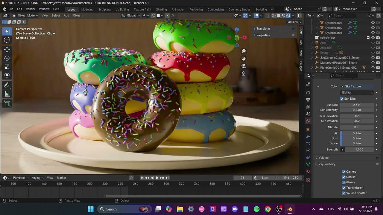 Finally finished BlenderGuru's donut tutorial blender! - YouTube