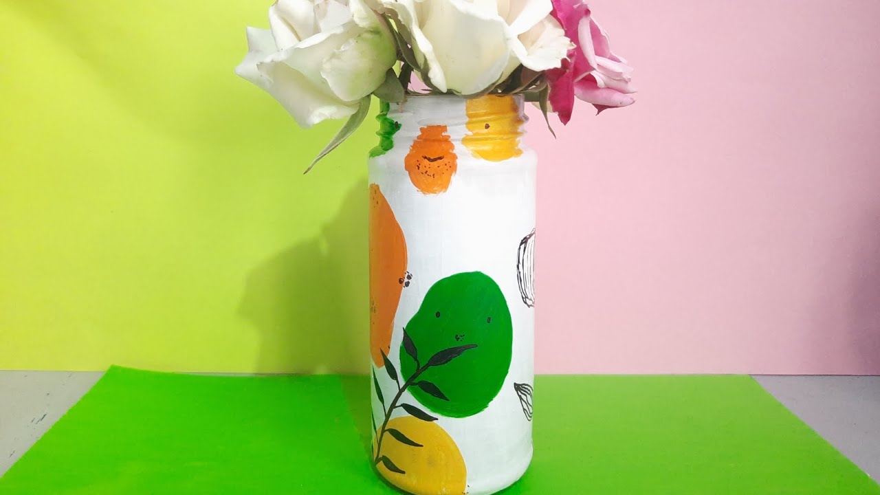 5minutes painting idea on glass bottle । DIY home decor । sammy - YouTube