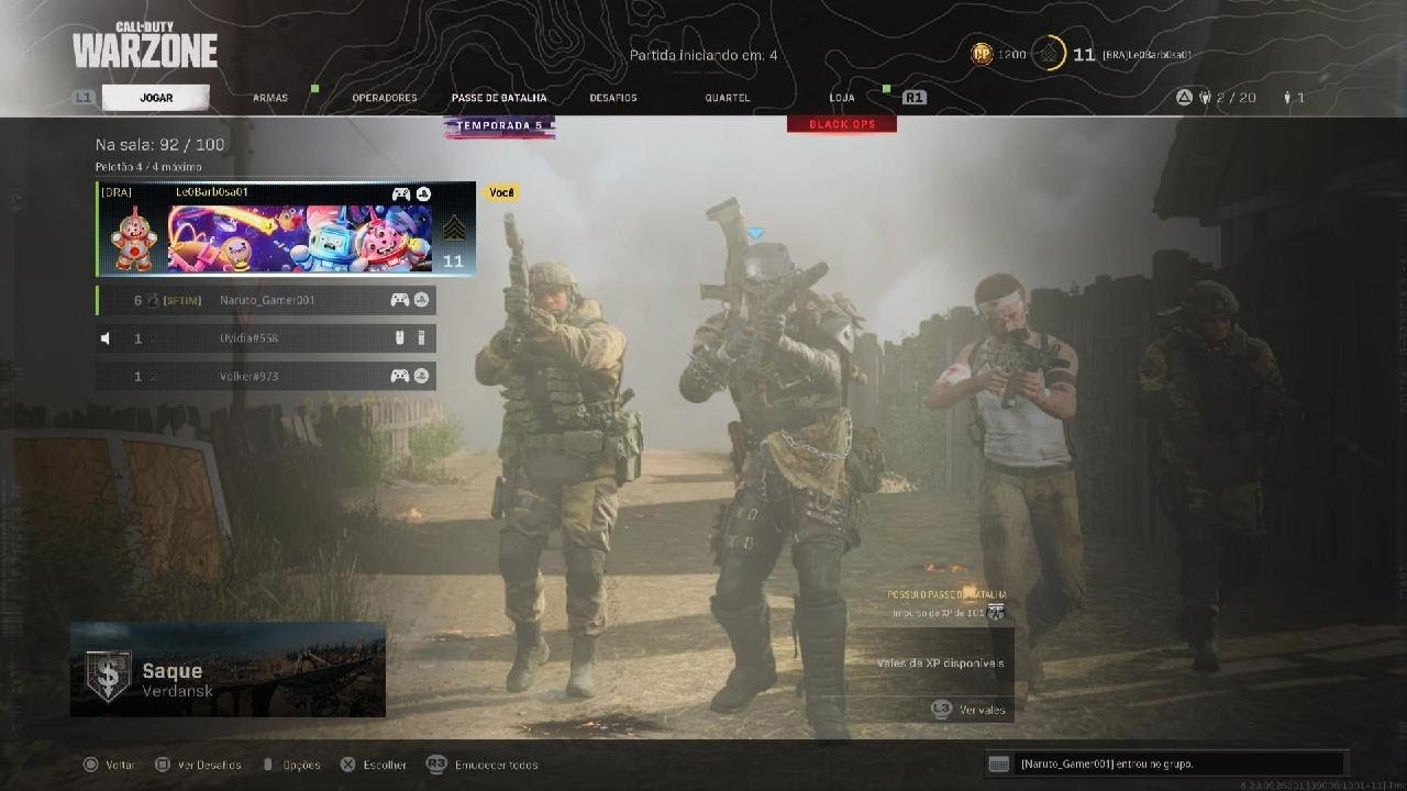 Call of Duty: Warzone no PS5, hoje foi com o Naruto_Gamer001. - YouTube