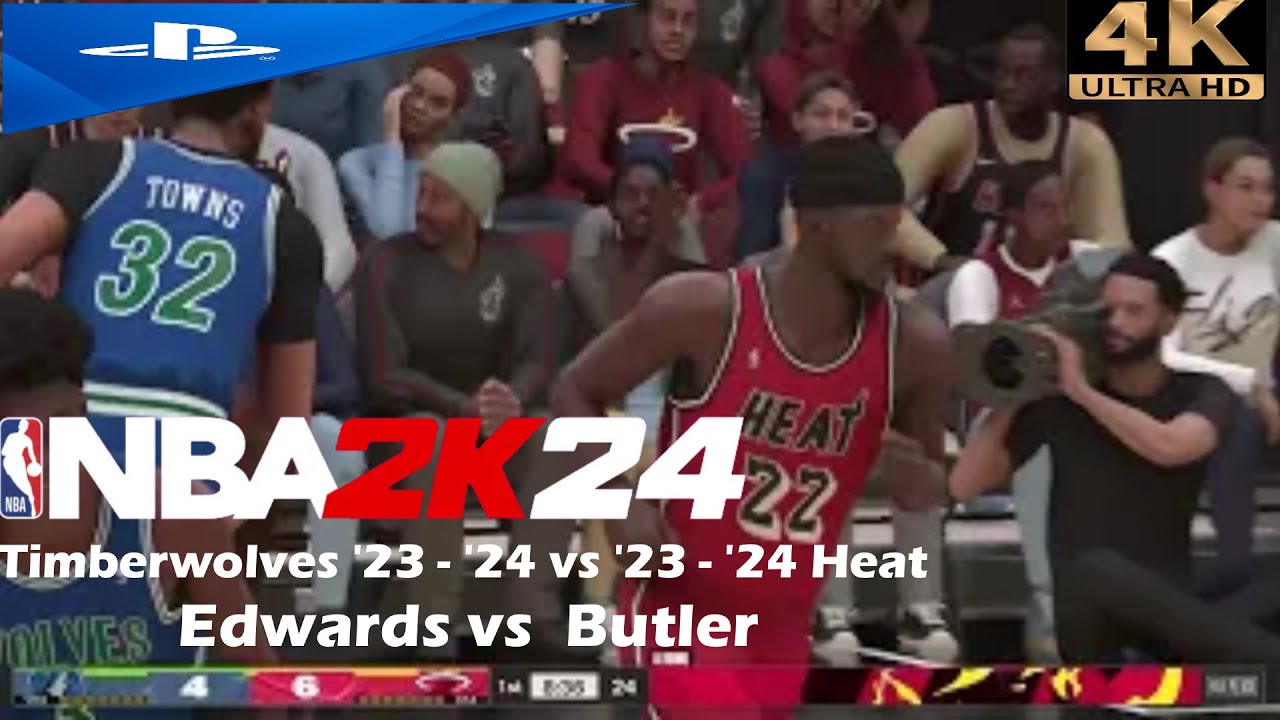 NBA 2k24 [PS5 4K] Wolves '23 - '24 vs Heat '23 - '24 Gameplay. Anthony ...