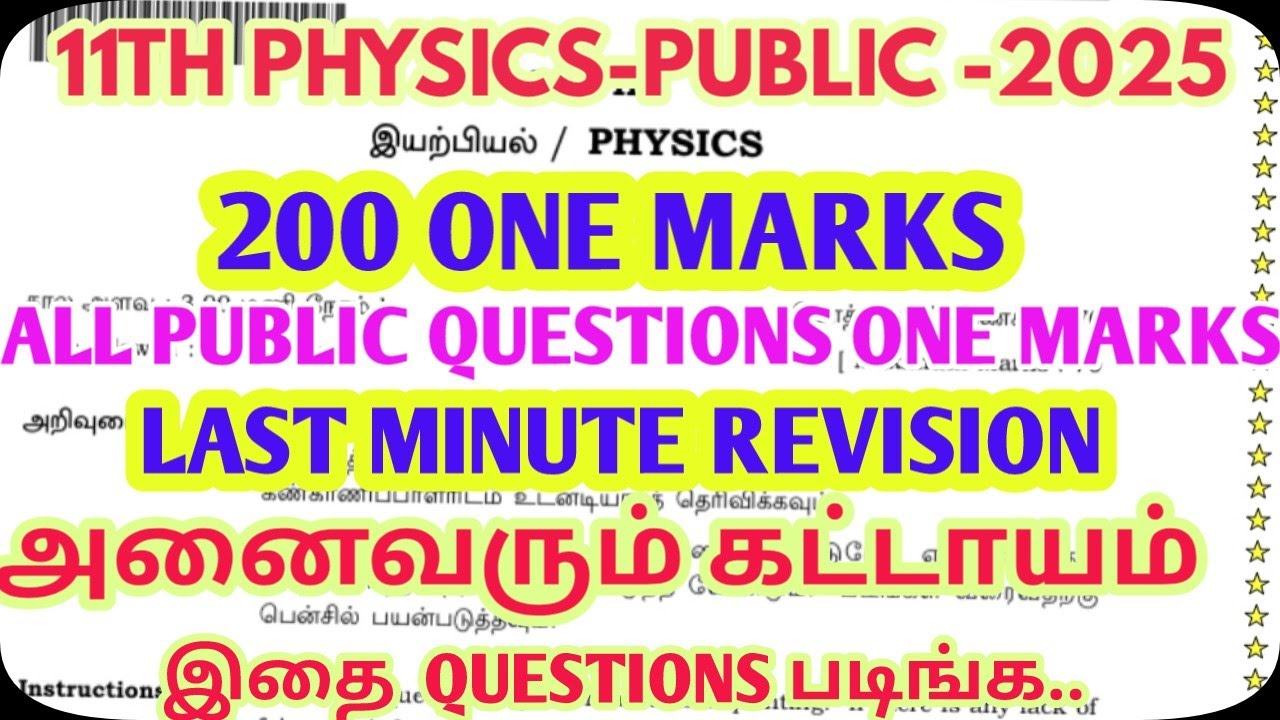 11Th Physics Public Exam-2025- All Public Questions With Answer-Most ...