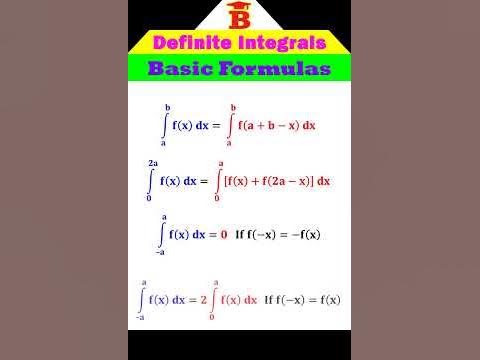 Definite Integrals Basic Formulas - YouTube