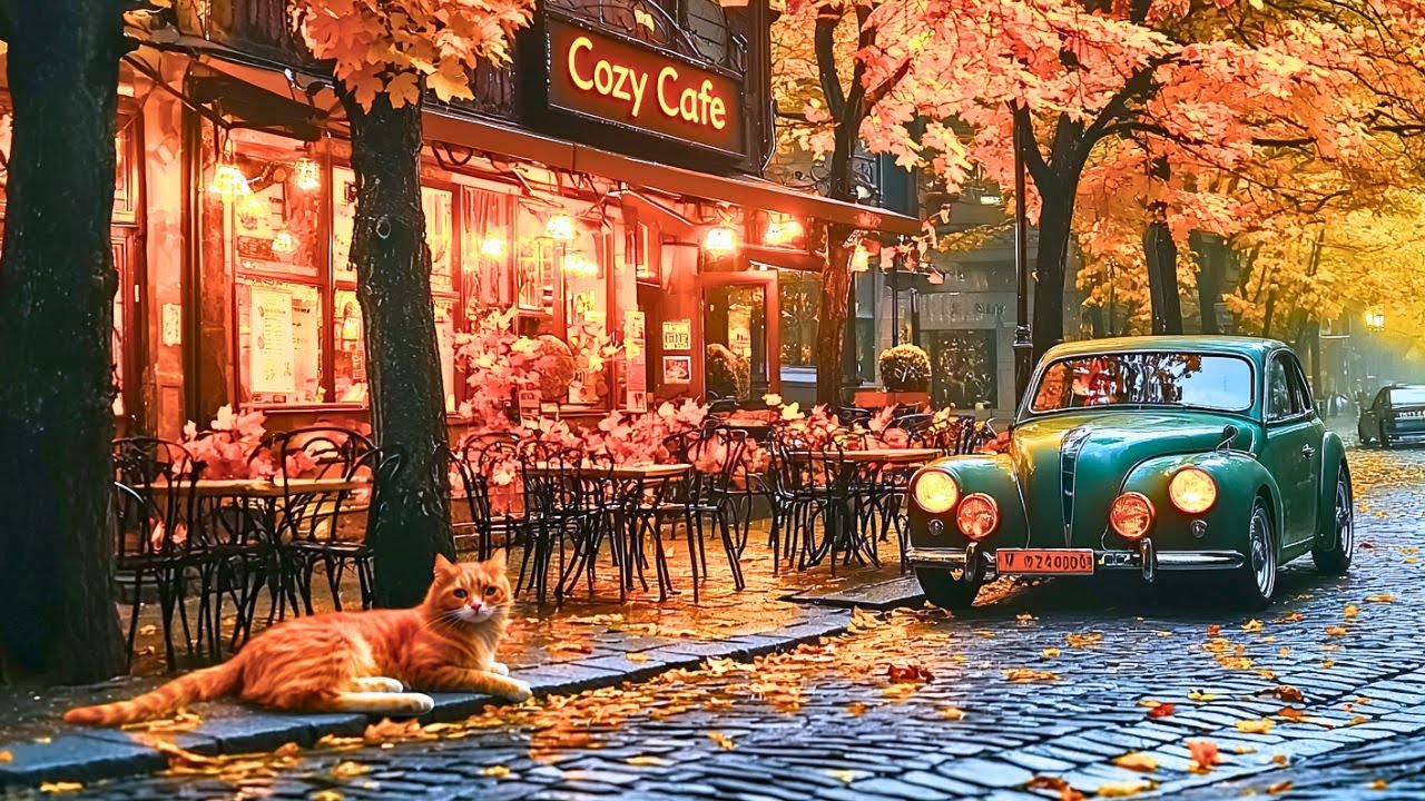 Relaxing Jazz Instrumental Music & Bookstore Cafe Ambience 🍂 Smooth ...