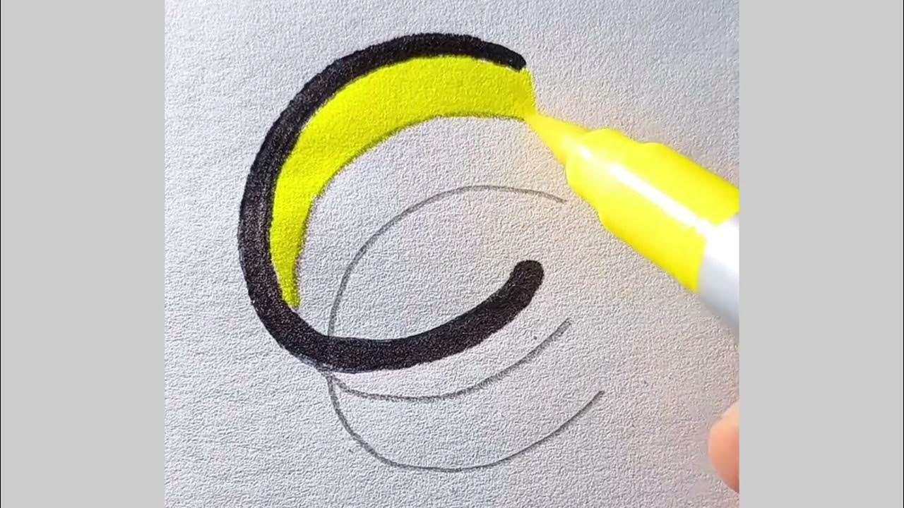 how to draw 3d C || easy 3d drawing using pencil || easy drawing ...