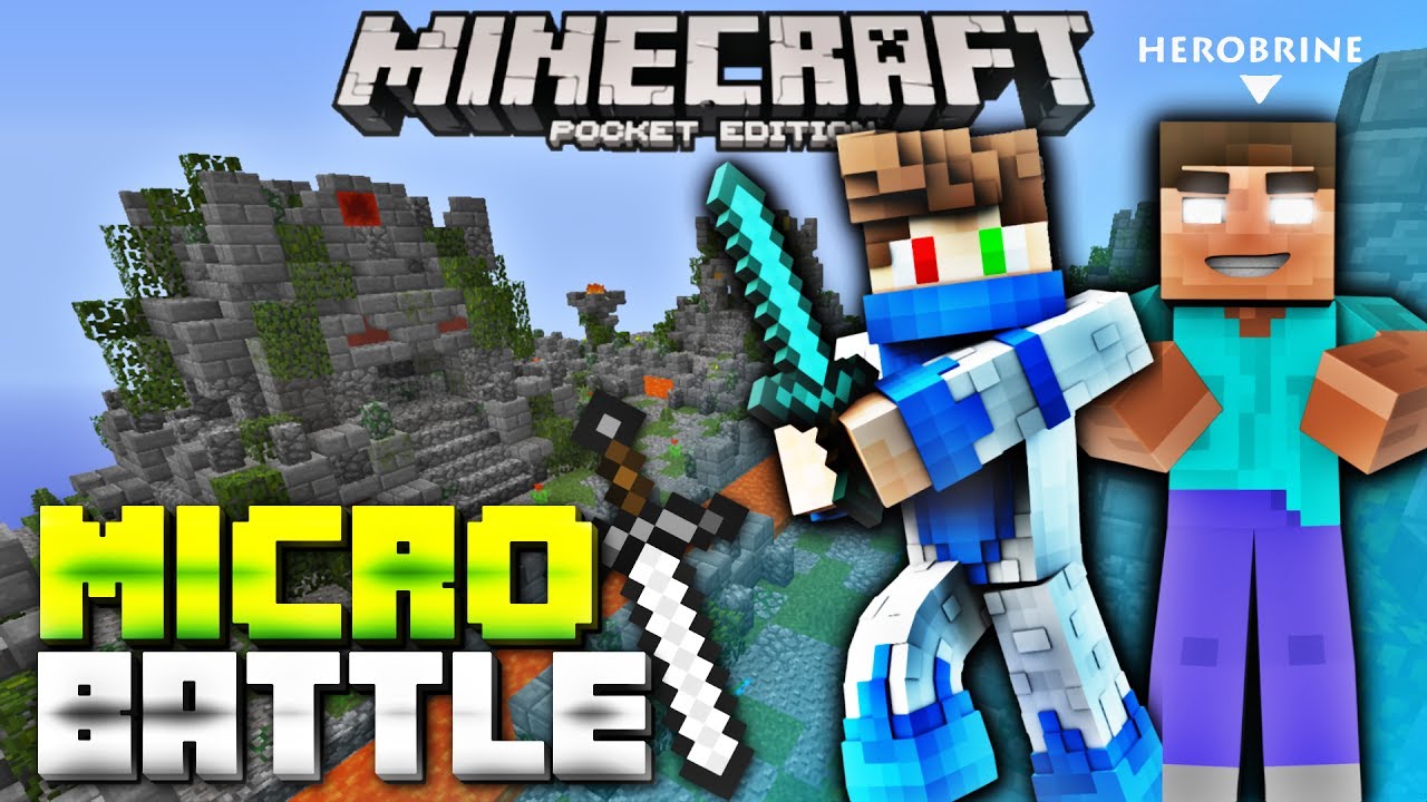 MCPE 1.1 Micro Battles SERVER! Saw HEROBRINE in Micro Battles Minigame ...