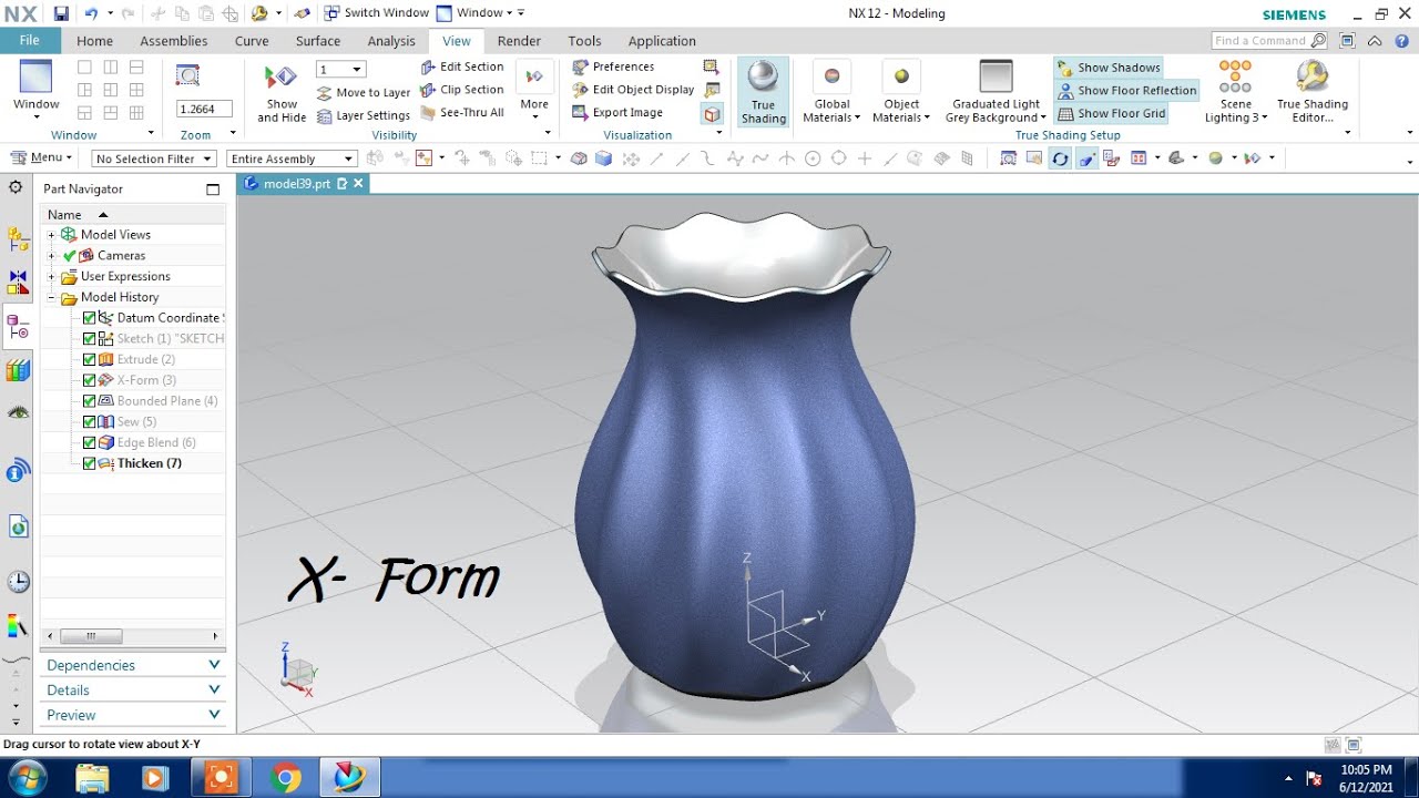 #NX CAD #SURFACE #X FORM - YouTube