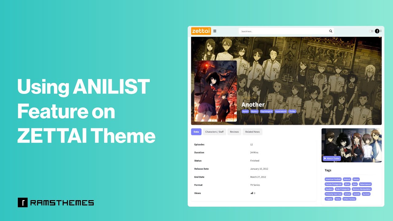 USING ANILIST on ZETTAI Anime WordPress Theme - YouTube