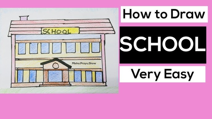 How To Draw A School Really Easy Drawing Tutorial